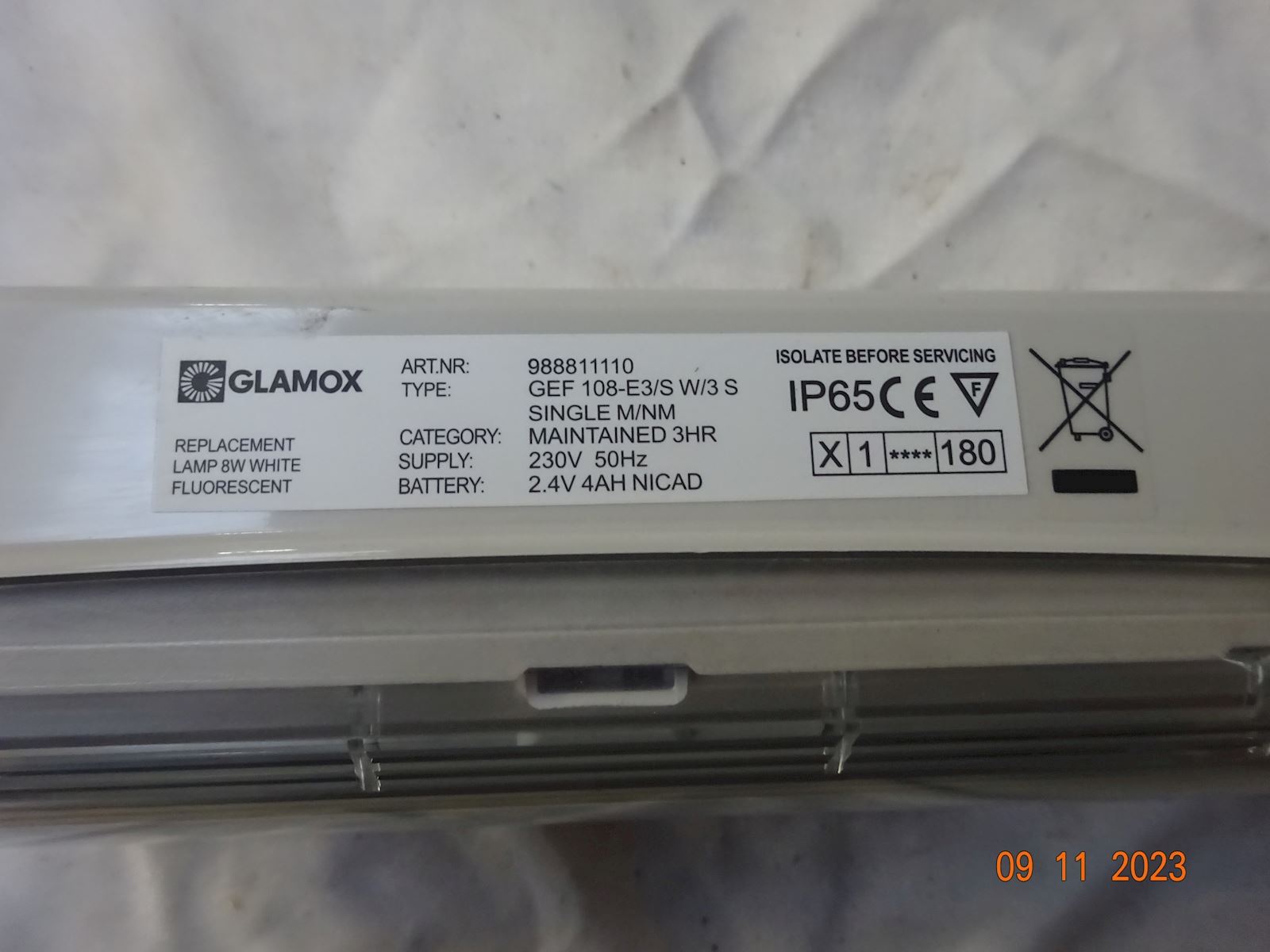 > Glamox Emergency light GEF 108-E3/S W/3 S - Smedegaarden A/S