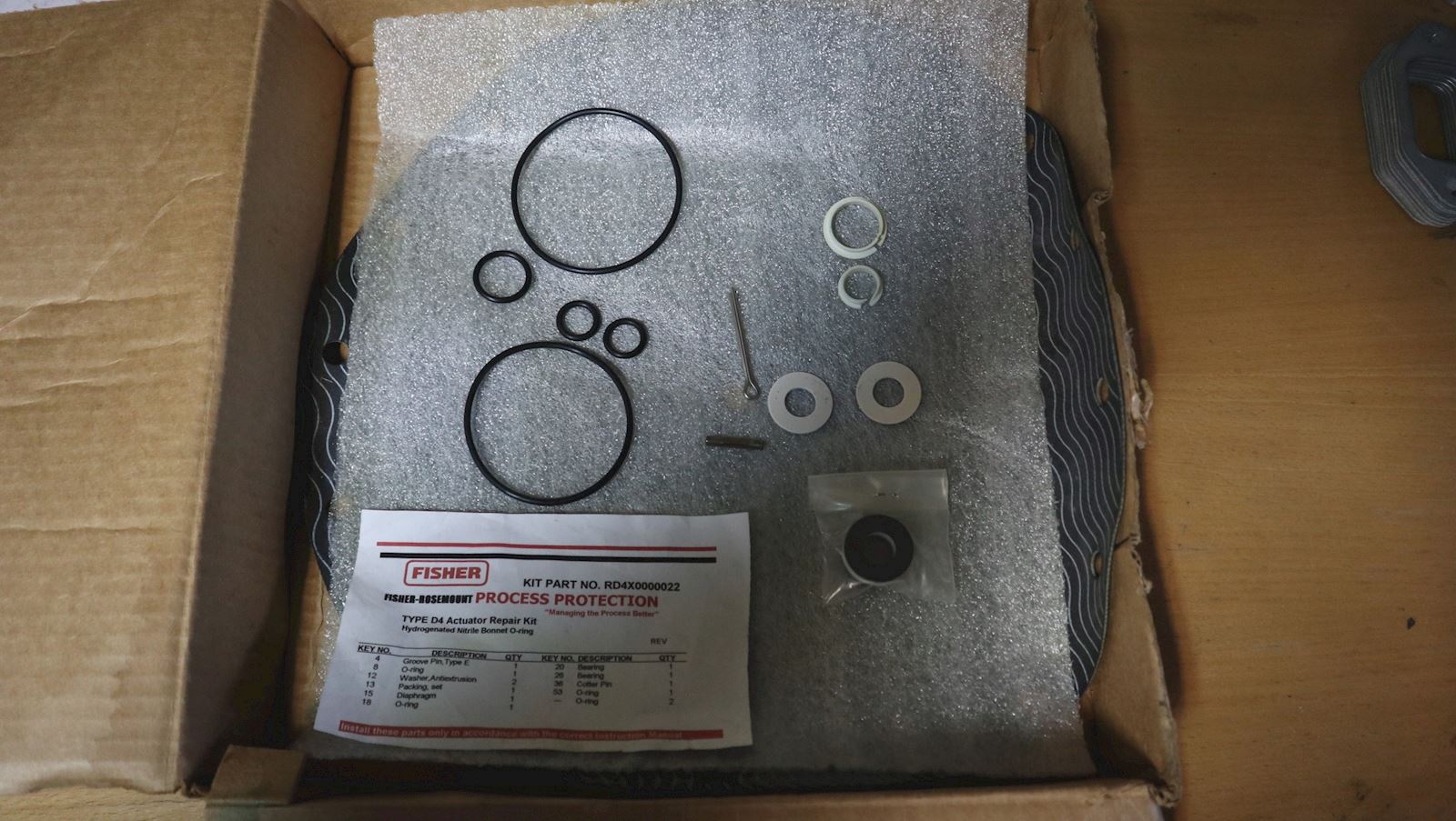 > Fisher by Emerson Repair Kit for D4 Control valve RD4X0000022 ...