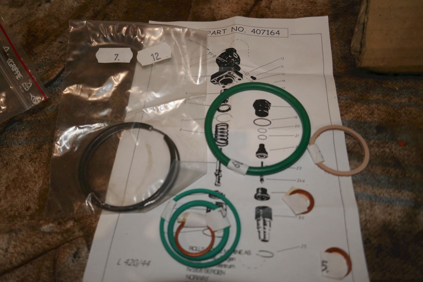 > Bergen Ulstein Rolls Royce Fuel Pumps Gasket Kit 407164 ...