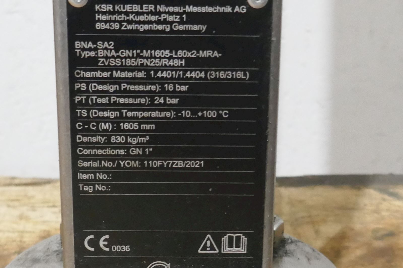 > KSR Kuebler NiveauMeasurement BNA-GN1''-M1605-L60x2-MRA-ZVSS185/PN25/R48H - Smedegaarden A/S