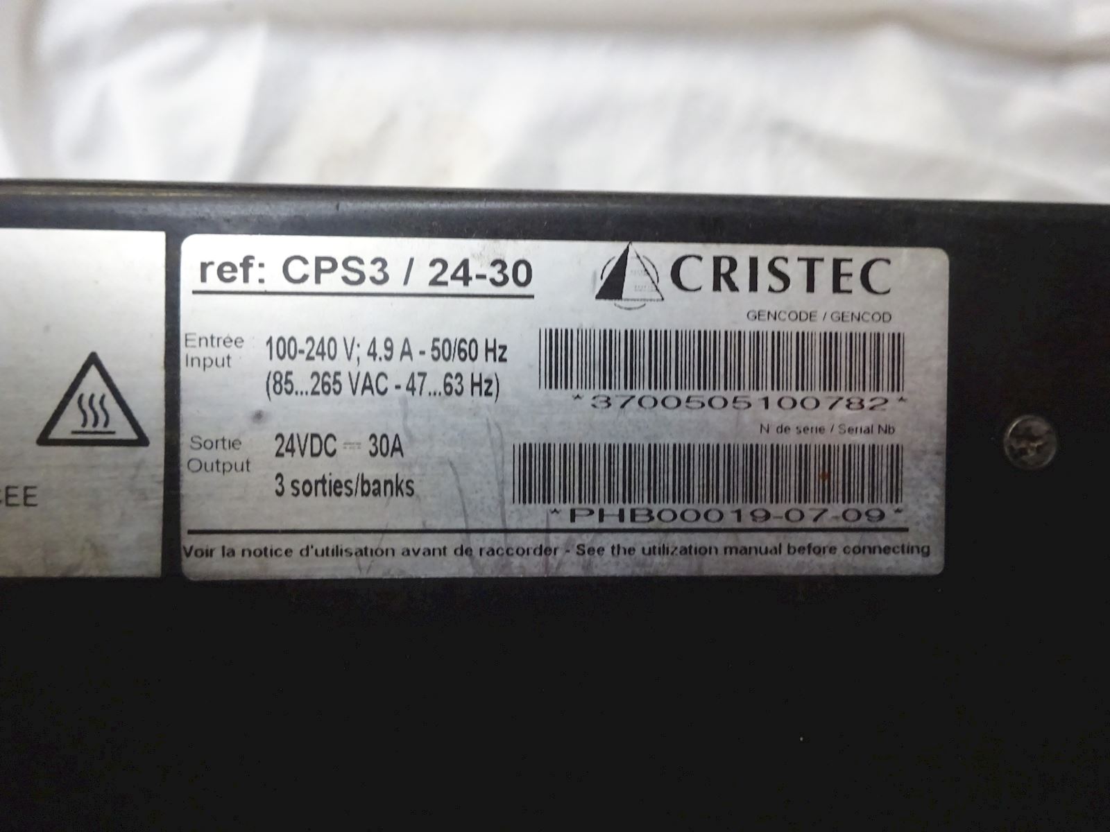 > Cristec CPS3 20V-30A Battery Charger - Smedegaarden A/S