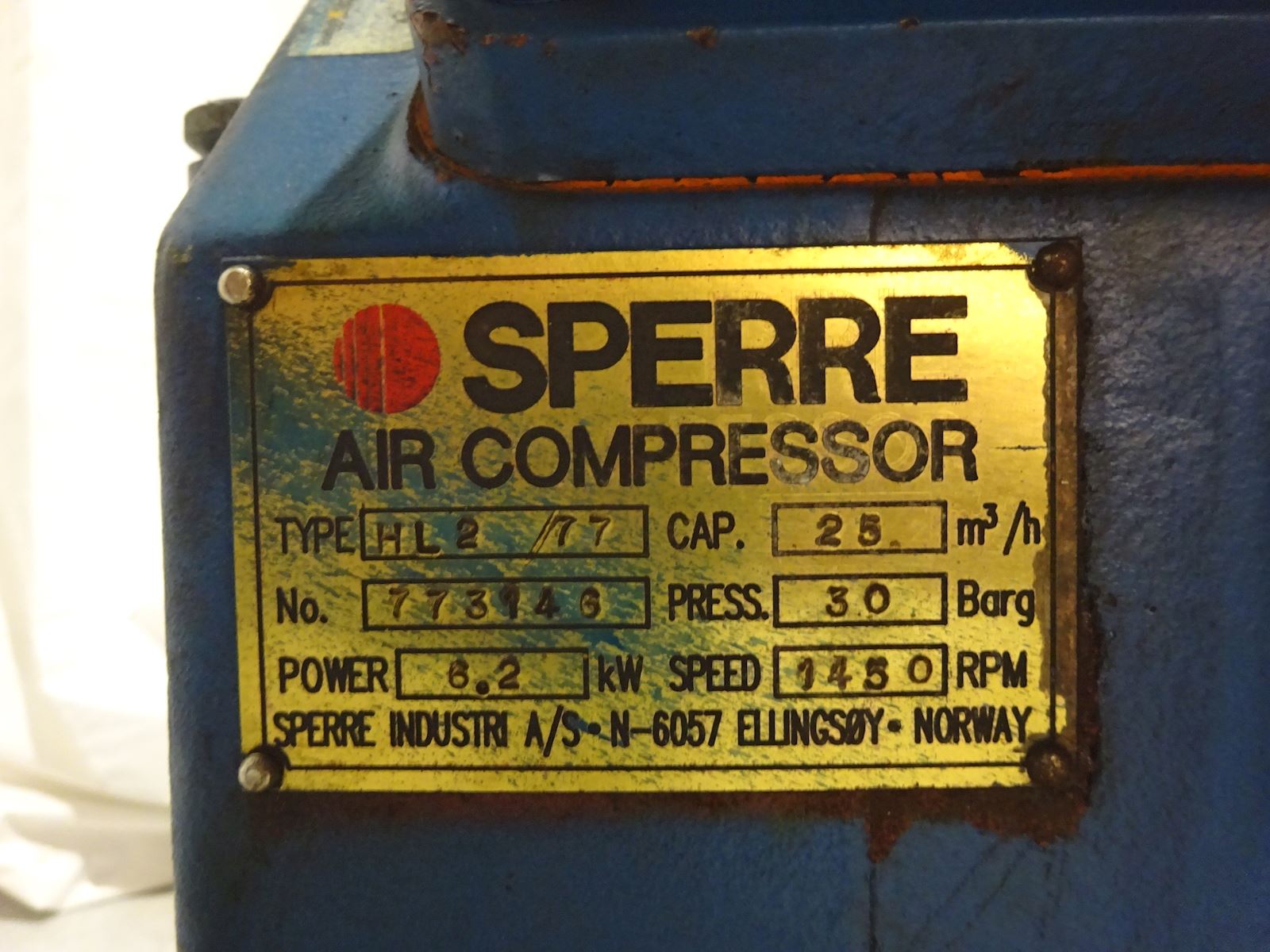 > Sperre Air Compressor HL2/77 - Smedegaarden A/S