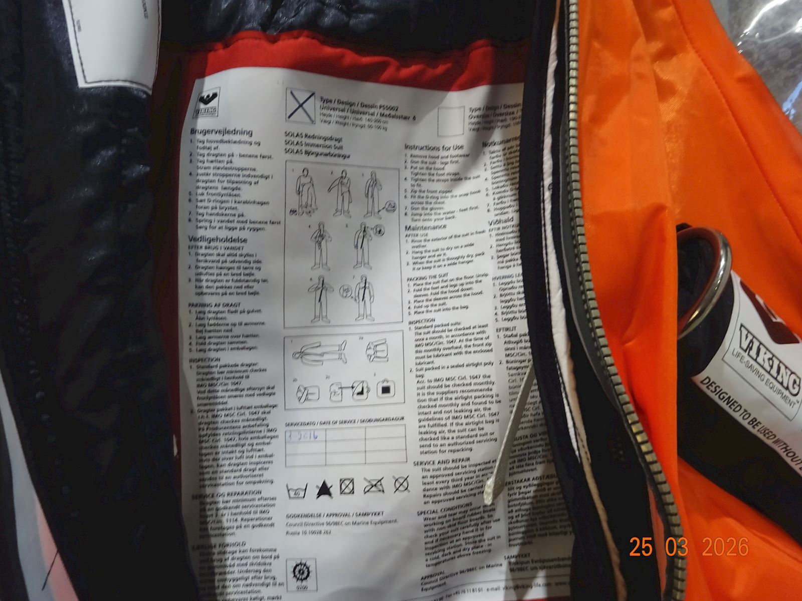 > Viking Solas Immersion Suit Model PS5002 - Smedegaarden A/S